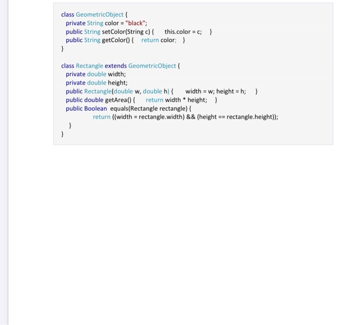 Solved Class Geometricobject Private String Color