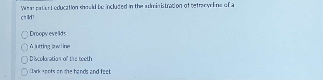Solved What patient education should be included in the | Chegg.com