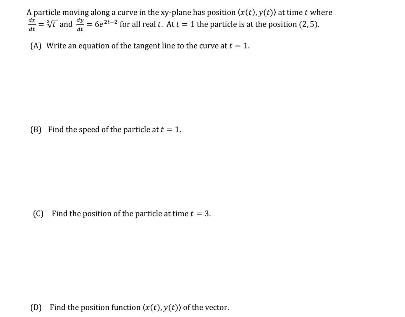 Solved A particle moving along a curve in the xy-plane has | Chegg.com