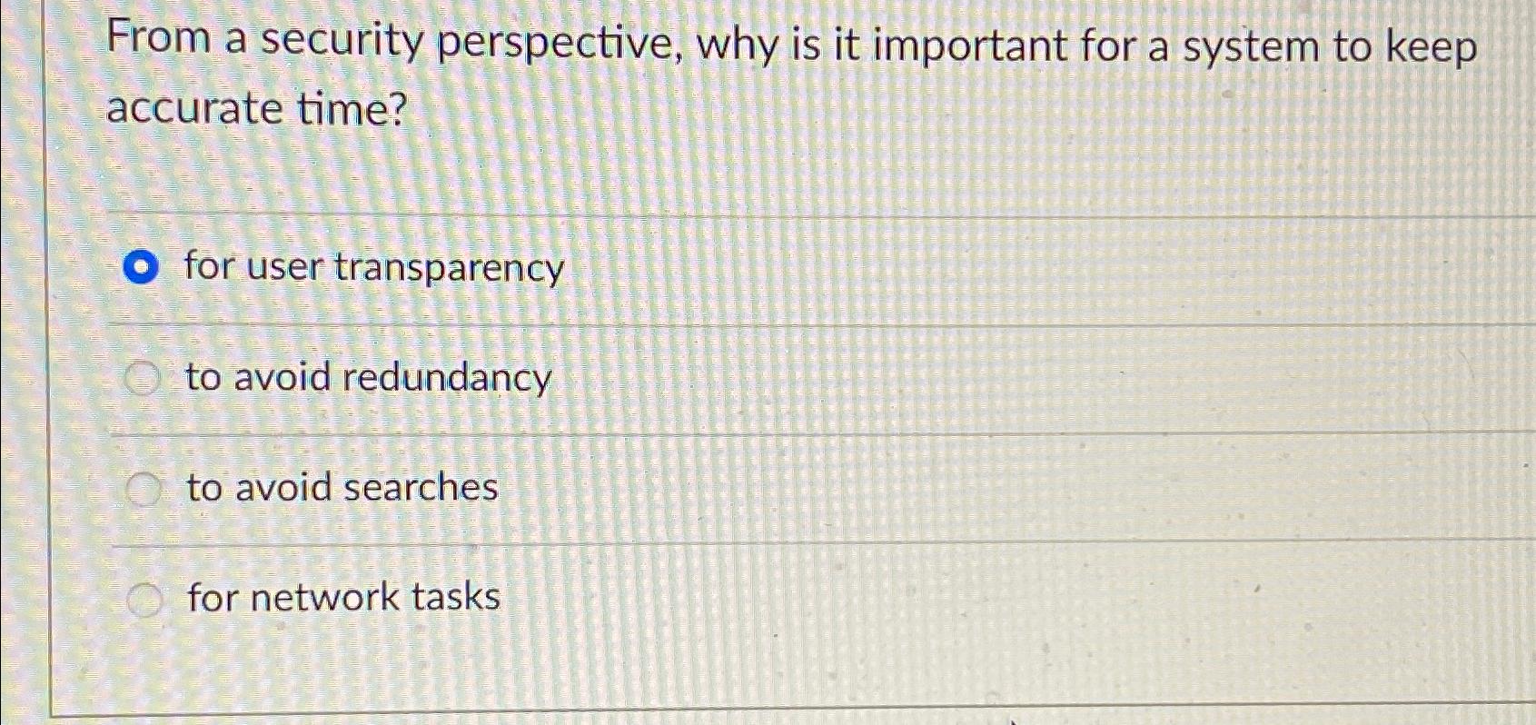 Solved From a security perspective, why is it important for | Chegg.com
