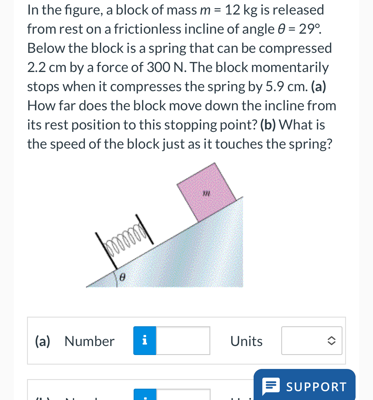 Solved In the figure, a block of mass m=12kg ﻿is released | Chegg.com