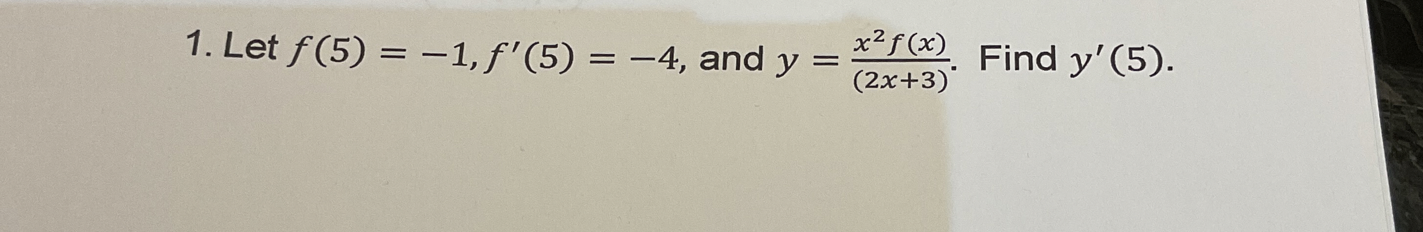 Solved Use the PRODUCT & QUOTIENT rules;Assume functions f & | Chegg.com