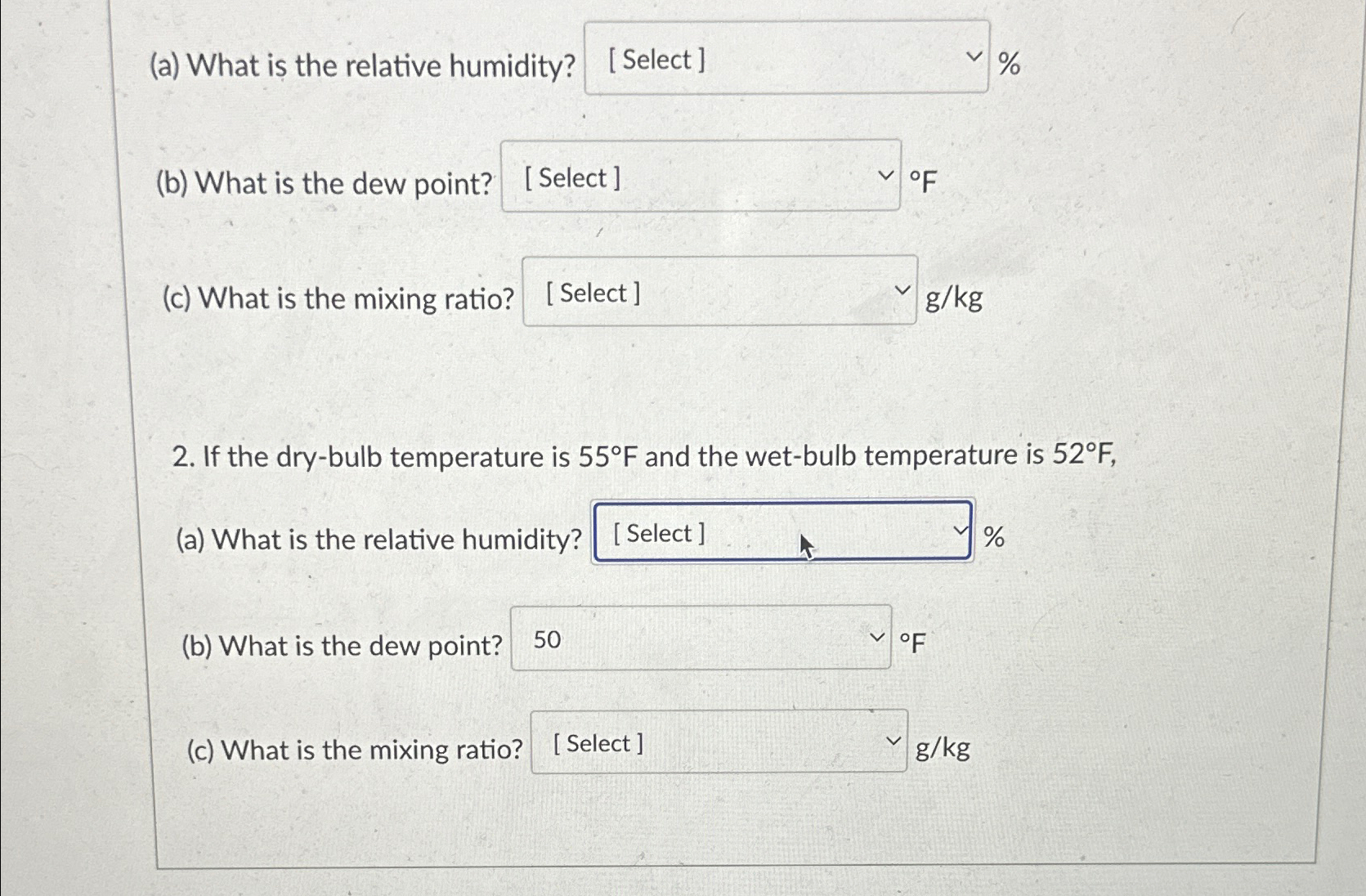 (a) ﻿What is the relative humidity%(b) ﻿What is the | Chegg.com