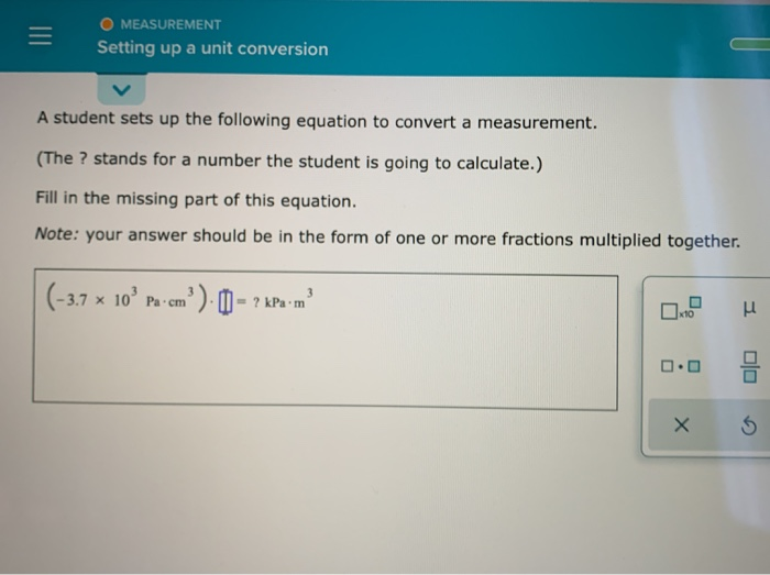 Solved O MEASUREMENT Setting up a unit conversion A student | Chegg.com