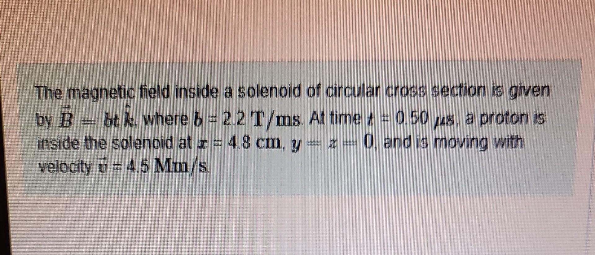 Solved The magnetic field inside a solenoid of circular | Chegg.com
