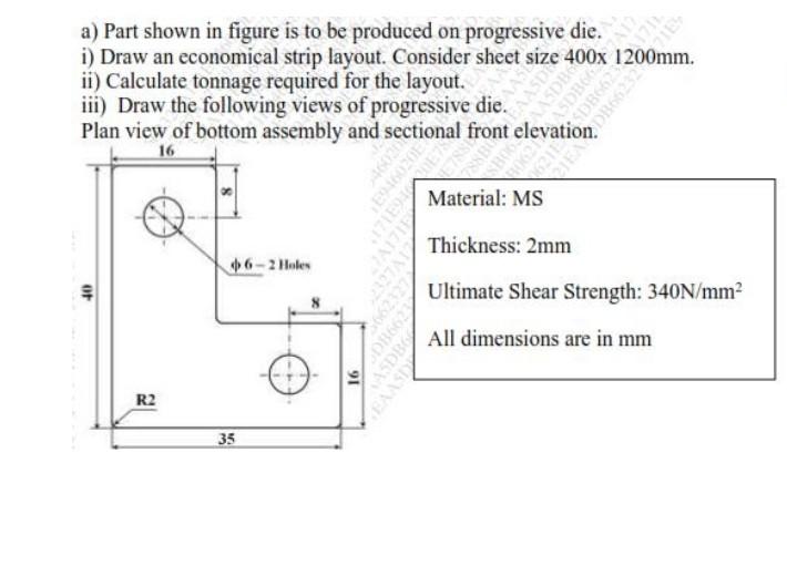 Solved i) Draw an economical strip layout. Consider sheet | Chegg.com