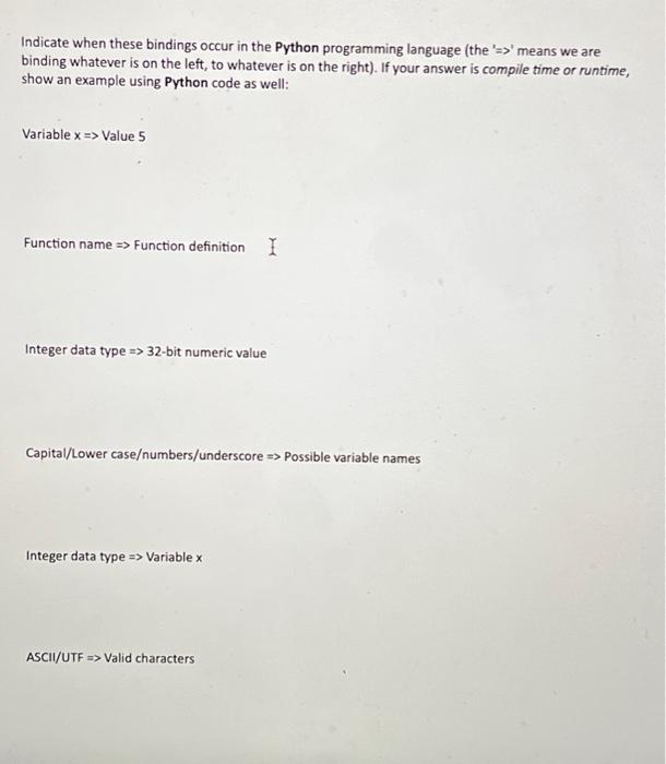 Solved binding times include: compiler design time, compile | Chegg.com