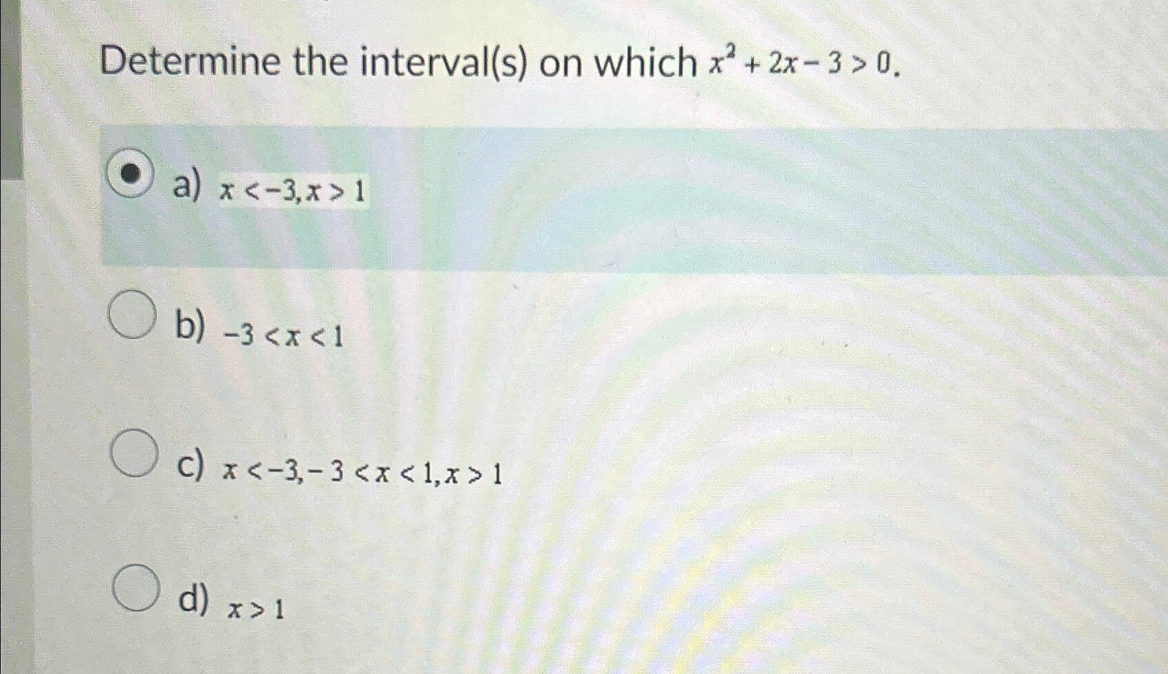 Solved Determine the interval(s) ﻿on which | Chegg.com