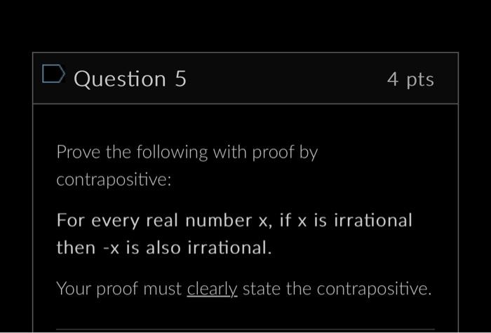 Solved Prove the following with proof by contrapositive: For | Chegg.com
