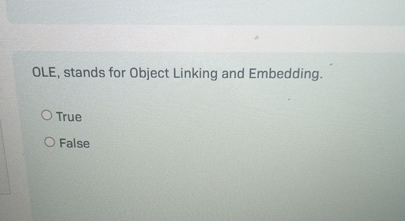 Solved Ole Stands For Object Linking And