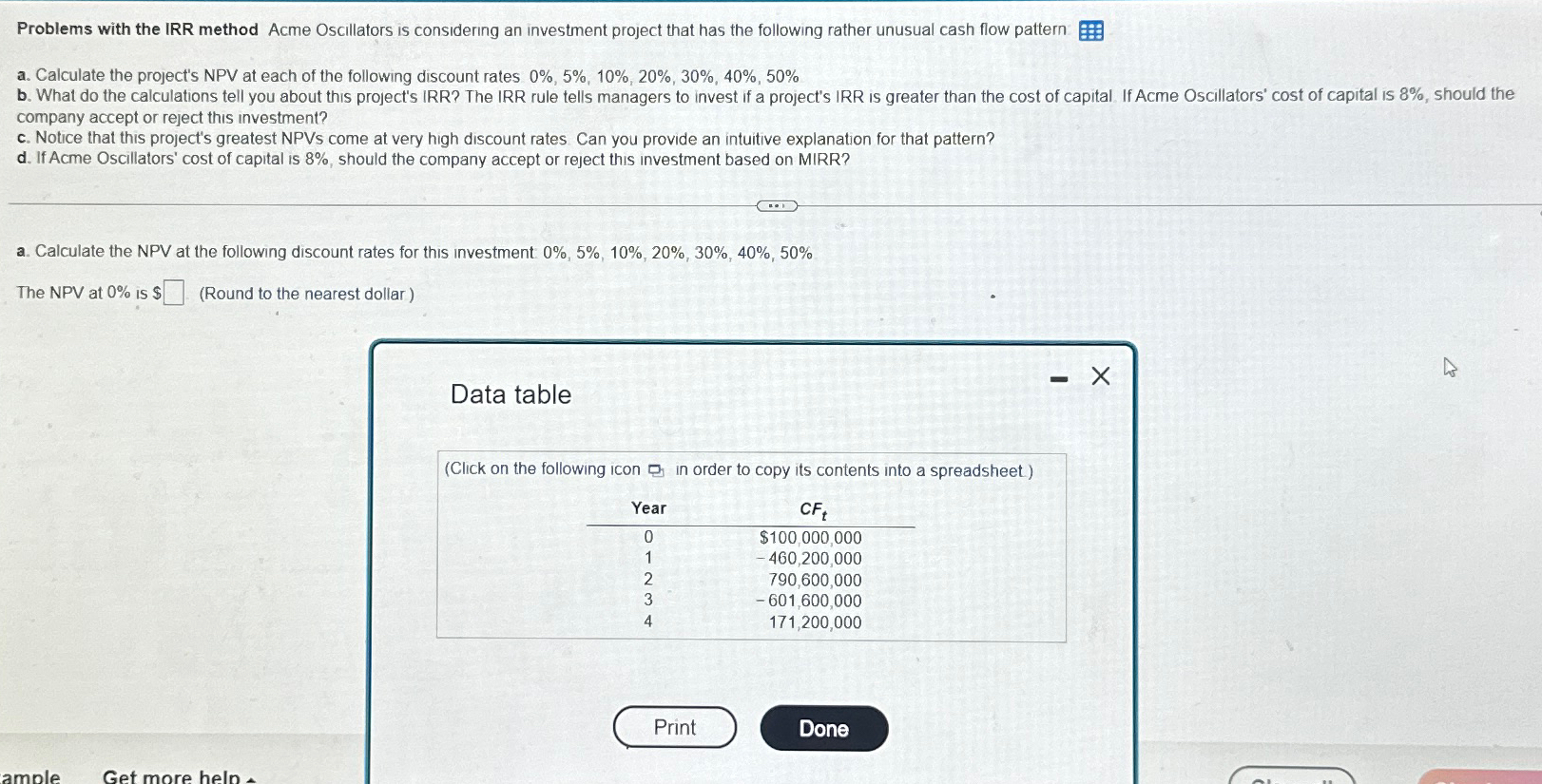 Solved Problems with the IRR method Acme Oscillators is | Chegg.com