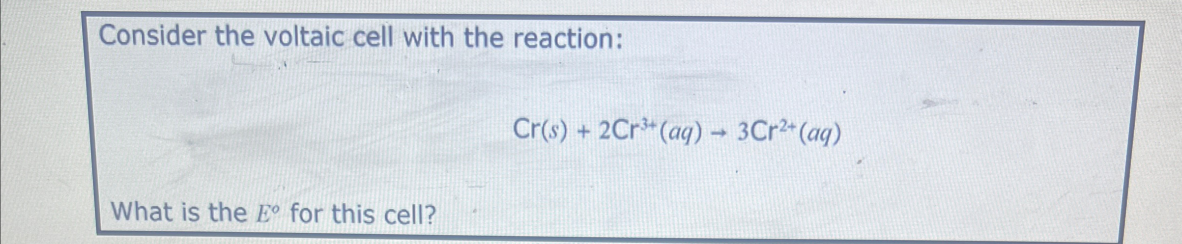 Solved Consider the voltaic cell with the | Chegg.com