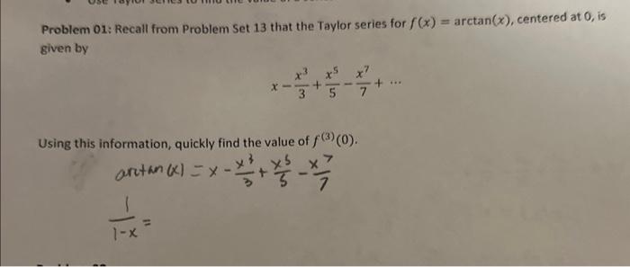 Solved Problem 01: Recall from Problem Set 13 that the | Chegg.com