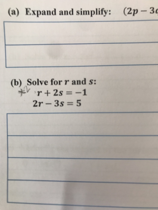 Solved (a) Expand and simplify: (2p – 3 (b) Solve for r and | Chegg.com