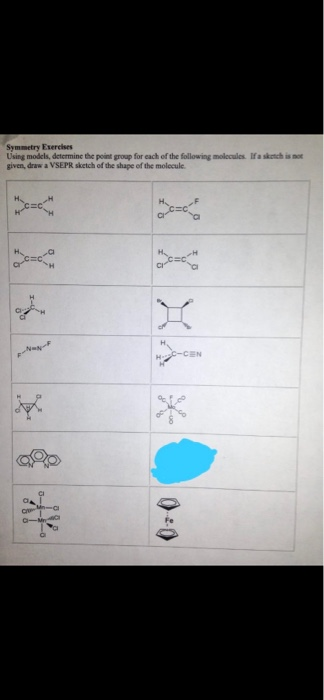 Solved Symmetry Exercises Using models, determine the point | Chegg.com