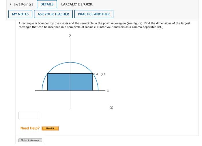 Solved A rectangle is bounded by the x-axis and the | Chegg.com
