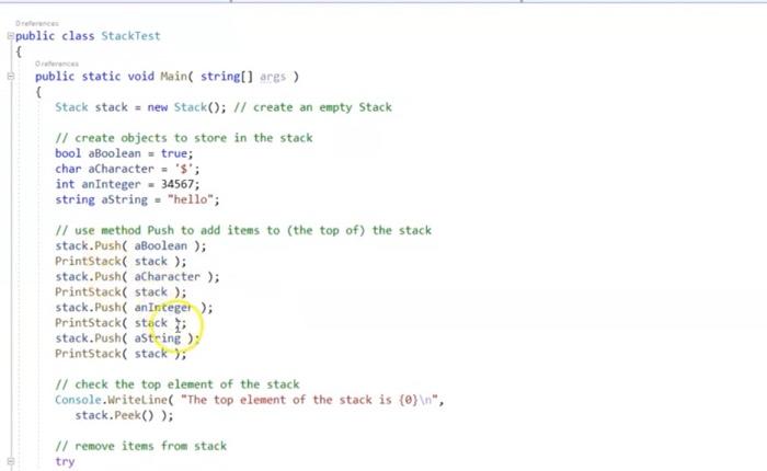 blic class StackTest public static void Main( | Chegg.com