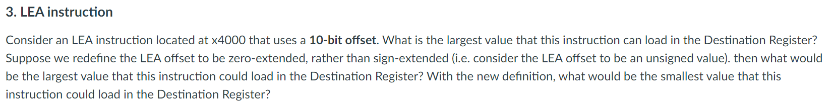 Solved 3. ﻿LEA instructionConsider an LEA instruction | Chegg.com