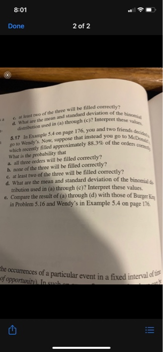 Solved 8:01 Done 2 of 2 of the bine these values least two | Chegg.com