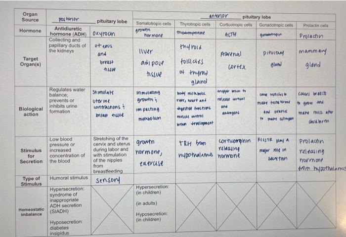 Solved can you fill in the type of stimulus | Chegg.com