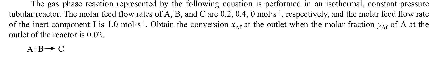 Solved The gas phase reaction represented by the following | Chegg.com