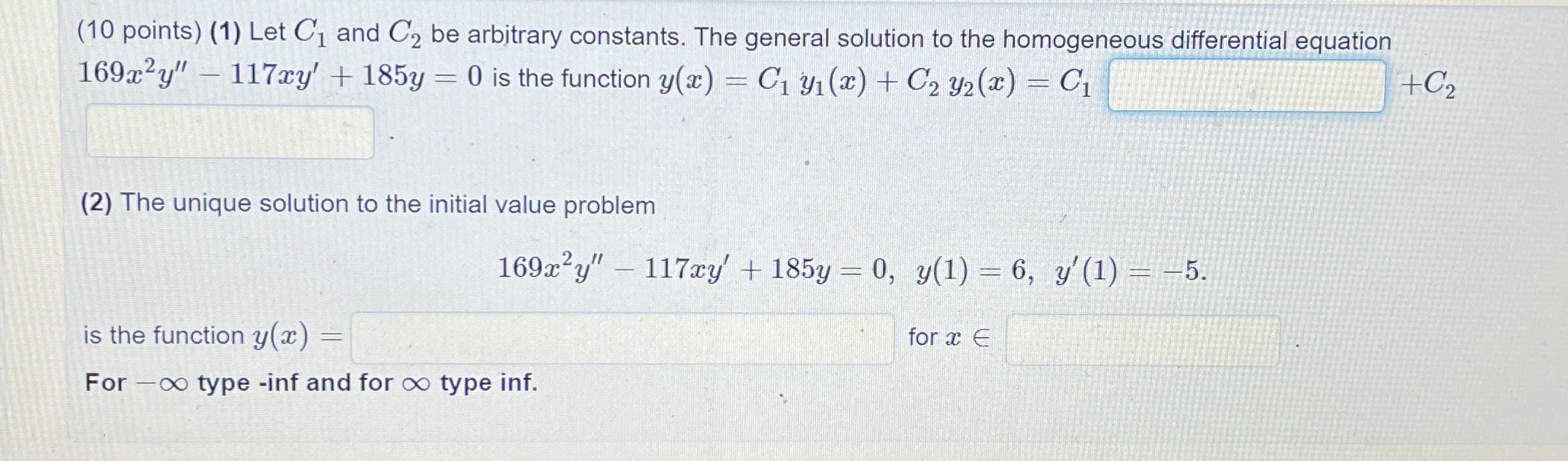 Solved (10 ﻿points) (1) ﻿Let C1 ﻿and C2 ﻿be arbitrary | Chegg.com
