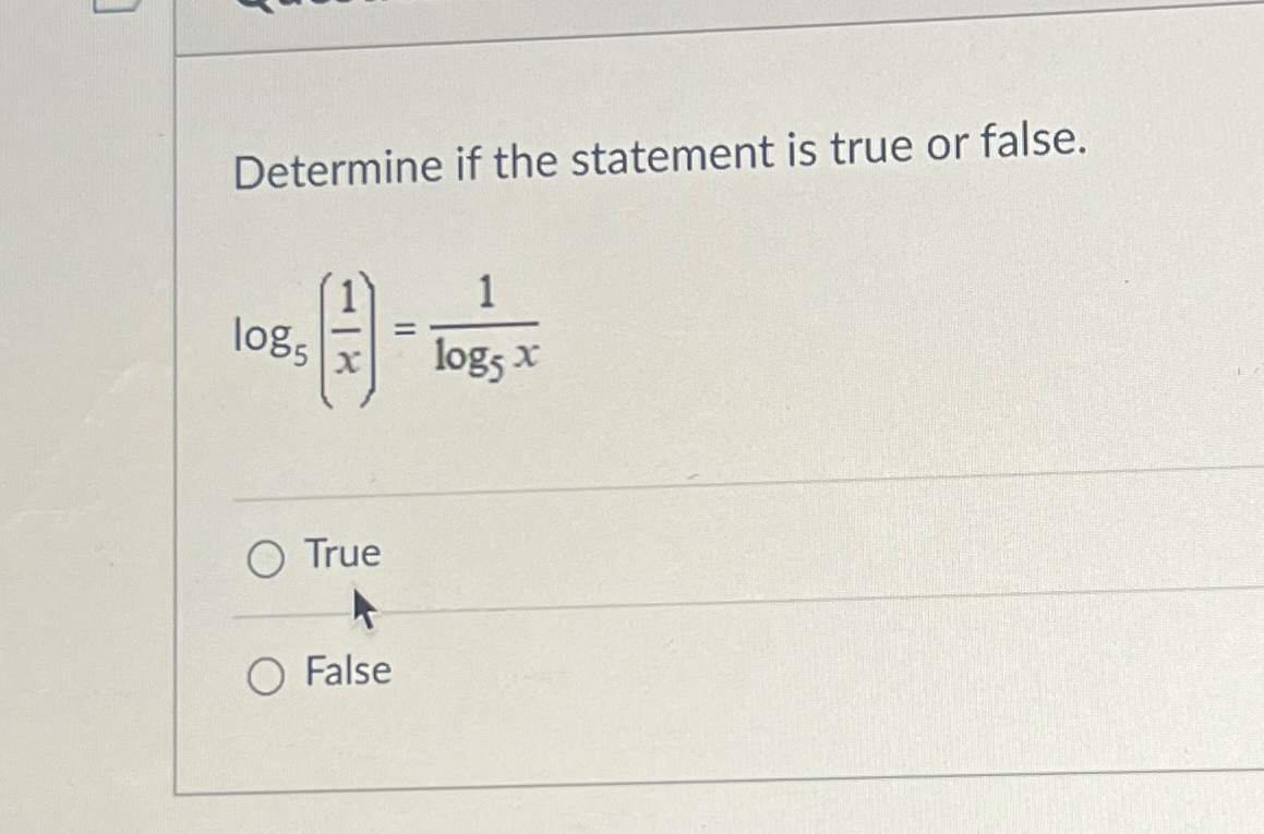Solved Determine if the statement is true or | Chegg.com