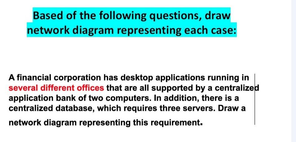 Solved Based of the following questions, draw network | Chegg.com