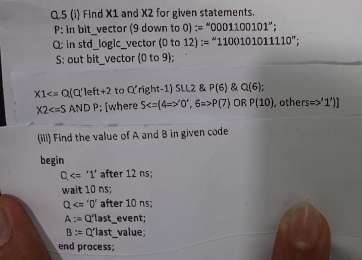Solved Q. 5 (i) ﻿Find X1 ﻿and X2 ﻿for given statements.P: in | Chegg.com