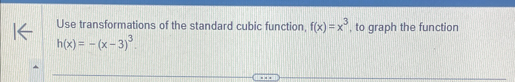 Solved Use Transformations Of The Standard Cubic Function