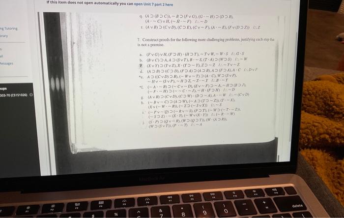 exercise set 7Construct proofs for the following more | Chegg.com