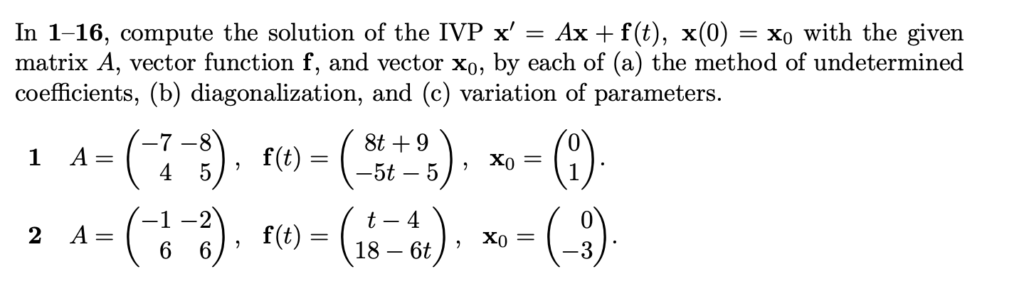 Solved In #2 ﻿compute the solution of the IVP | Chegg.com