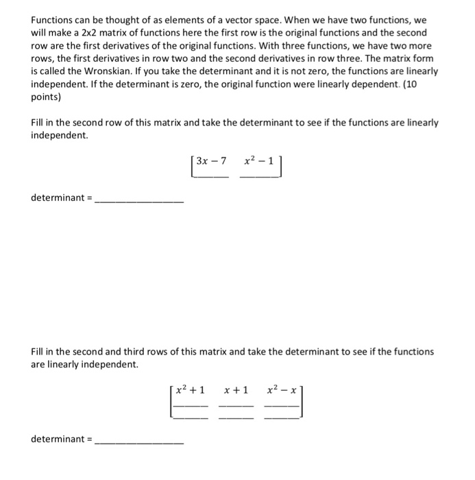Solved Functions can be thought of as elements of a vector | Chegg.com