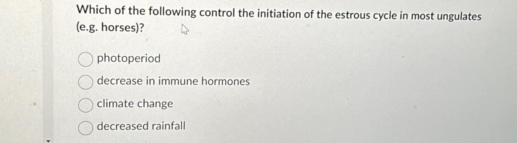 Solved Which of the following control the initiation of the | Chegg.com