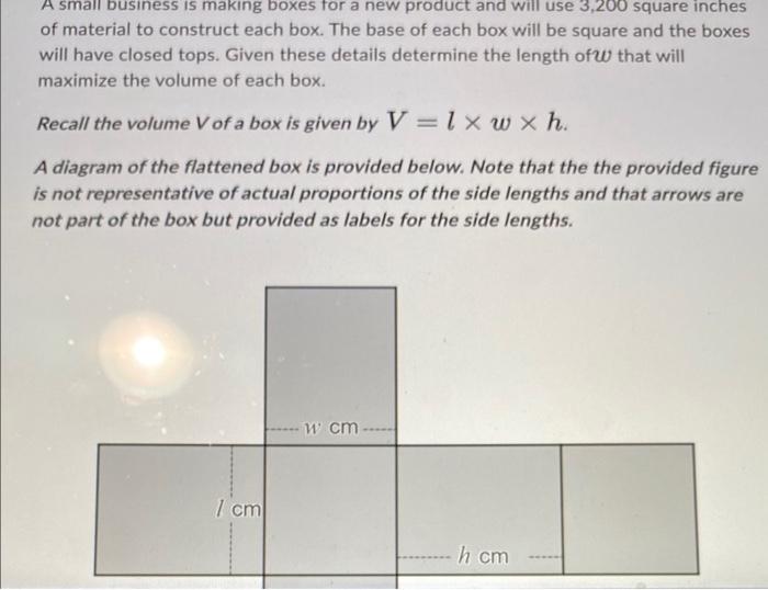 Solved of material to construct each box. The base of each | Chegg.com