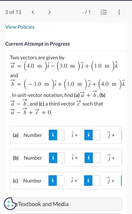Solved Current Attempt in Progress Two vectors are given by | Chegg.com