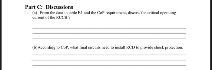 Part B: Procedures 1. RCCB (RCBO) Test х X х SVO 59 | Chegg.com