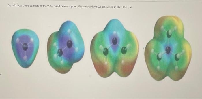 Solved Explain how the electrostatic maps pictured below | Chegg.com