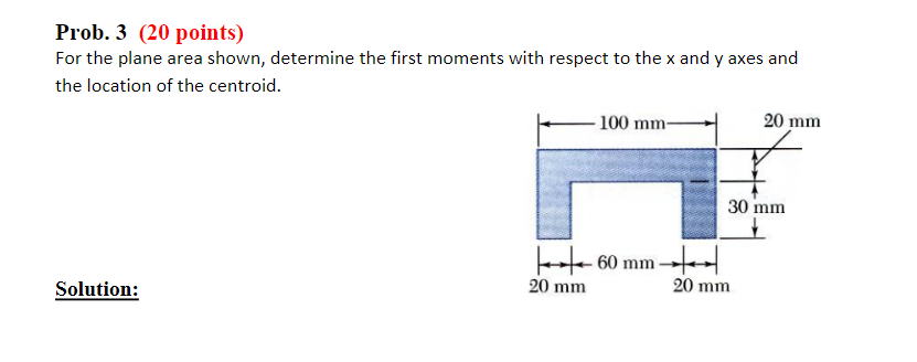 Solved Prob. 3 (20 points)For the plane area shown, | Chegg.com Solved Prob. 3 (20 points)For the plane area shown, | Chegg.com