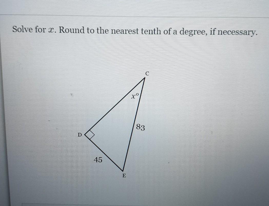 Solved Solve for x. Round to the nearest tenth of a degree, | Chegg.com