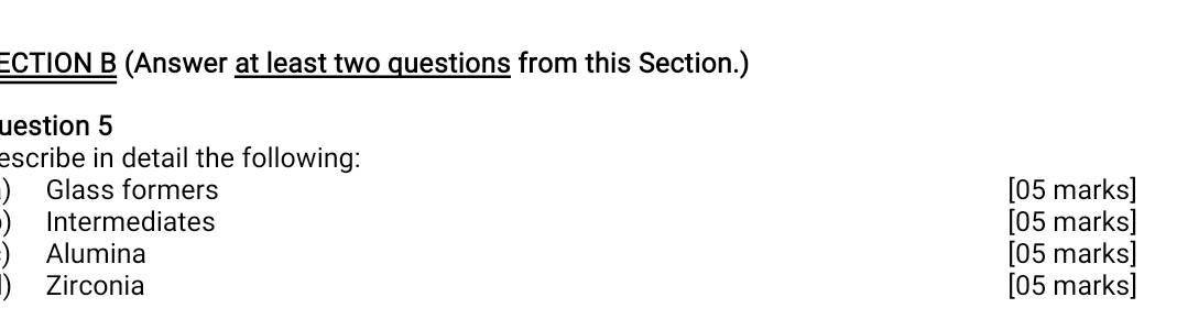 Solved ECTION B (Answer at least two questions from this | Chegg.com