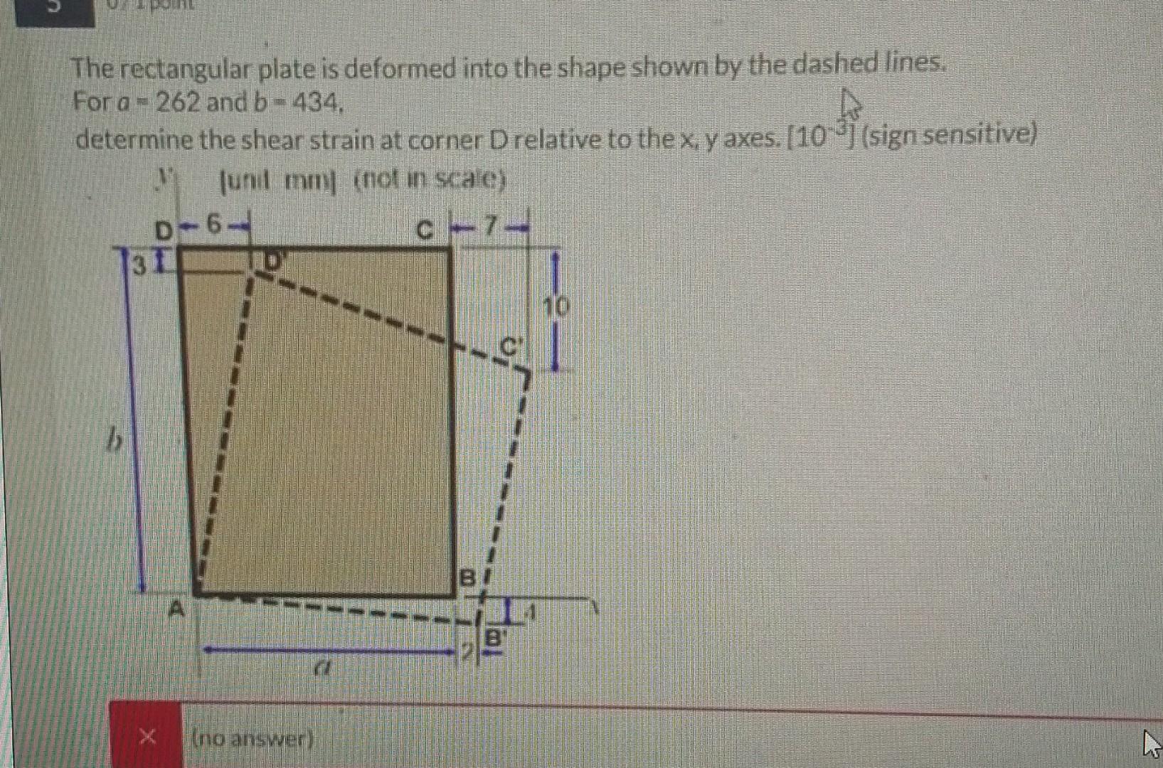 Solved The rectangular plate is deformed into the shape | Chegg.com
