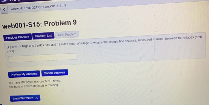 Solved webwork / math2241gc / web001-515/9 web001-S15: | Chegg.com