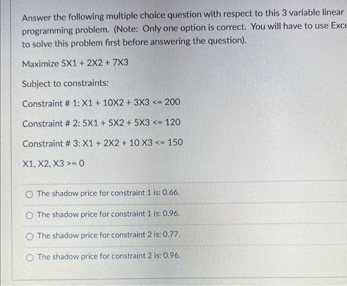 Solved Answer the following multiple choice question with | Chegg.com