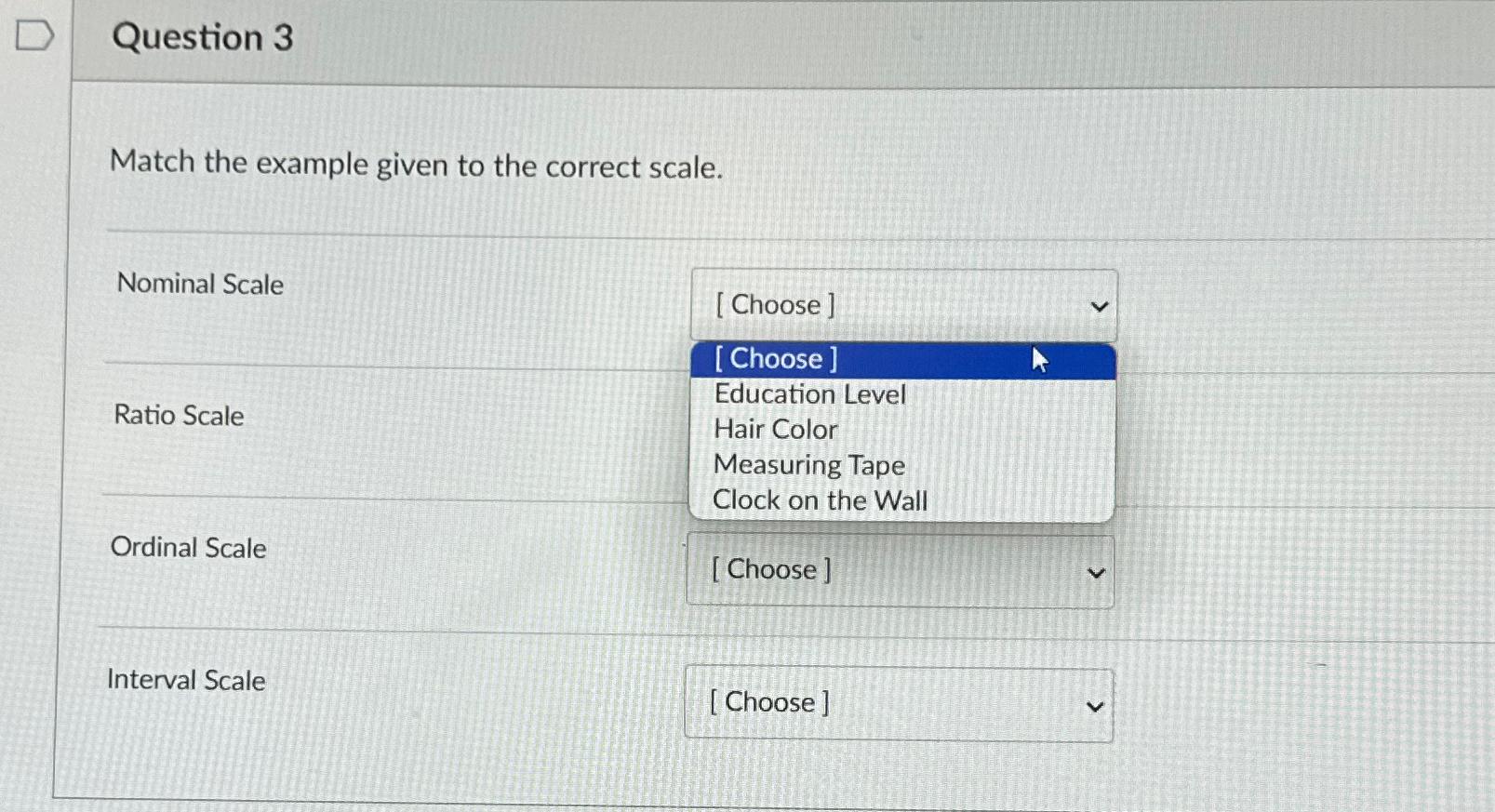 Solved Question 3Match the example given to the correct | Chegg.com