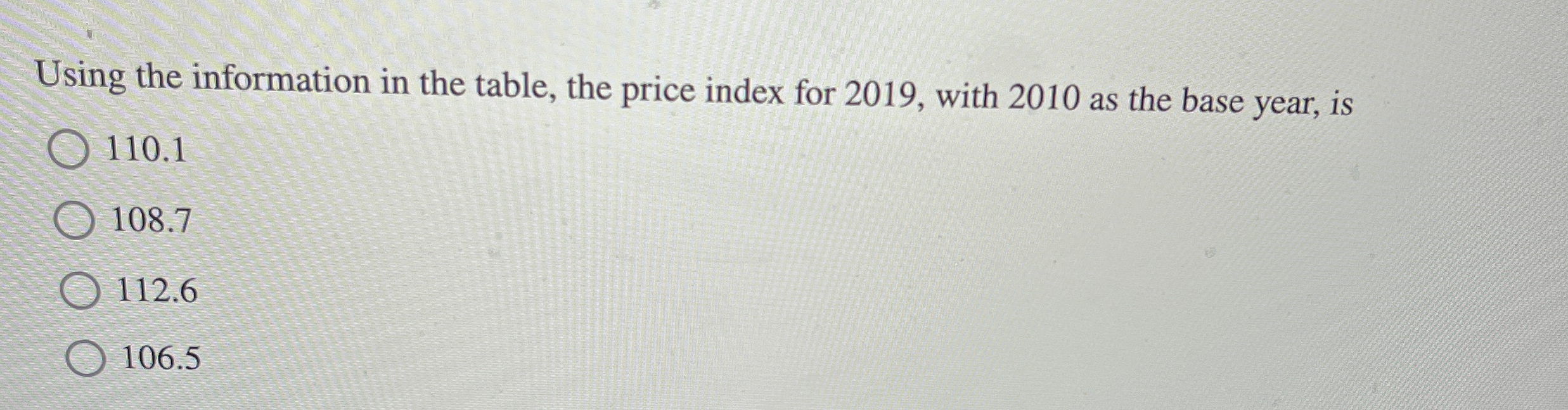 Solved Using the information in the table, the price index | Chegg.com