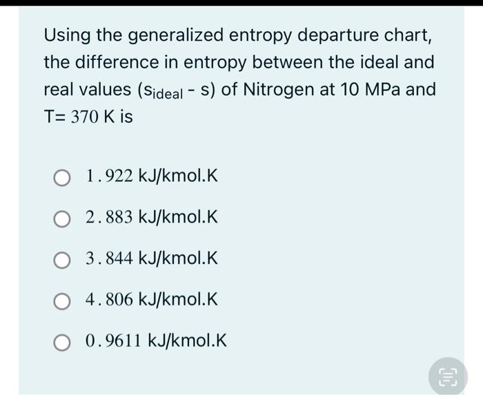 Solved Using the generalized entropy departure chart, the | Chegg.com