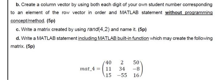 Solved b. Create a column vector by using both each digit of | Chegg.com