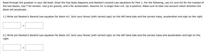 Solved Problem 4 Pre-Lab for LAB#4 Atwood Machine | Chegg.com