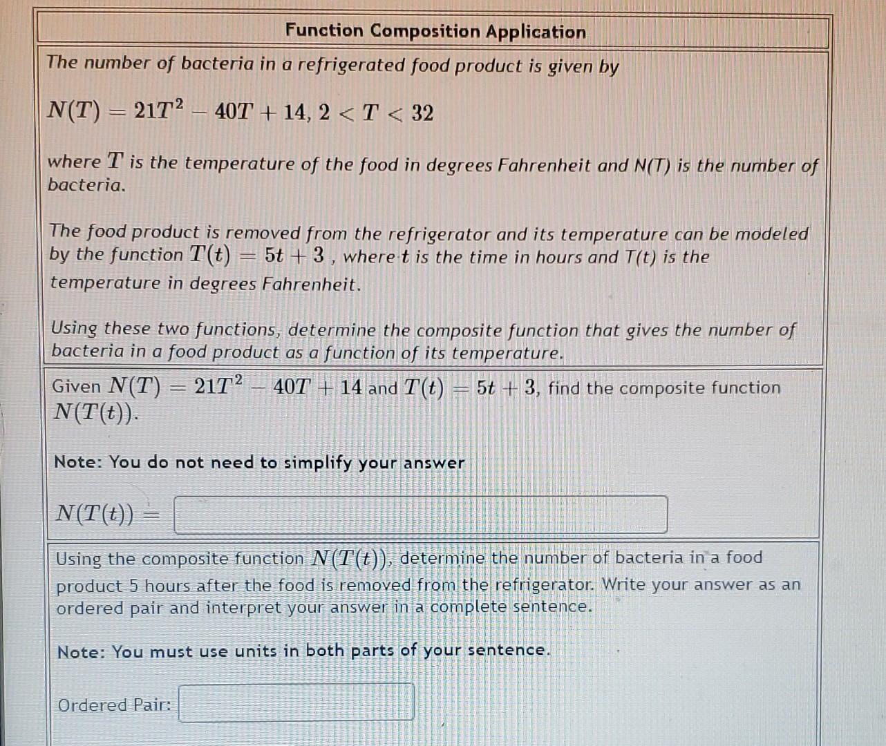 Solved Using the composite function N(T(t)), determine the | Chegg.com